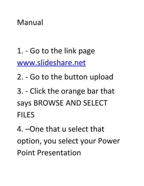 Steps For Uploading A Power Point Presentation | PDF