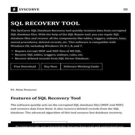 SQL Repair Tool. | PDF | Databases | Computer Software and Applications