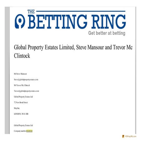 Global Property Estates Limited, Steve Mansour and Trevor Mc Clintock ...