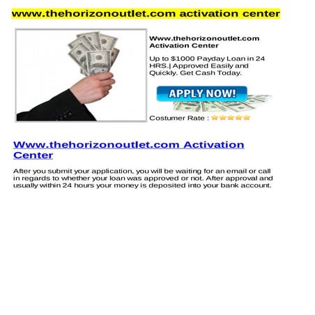 Www.thehorizonoutlet.com activation center | PDF
