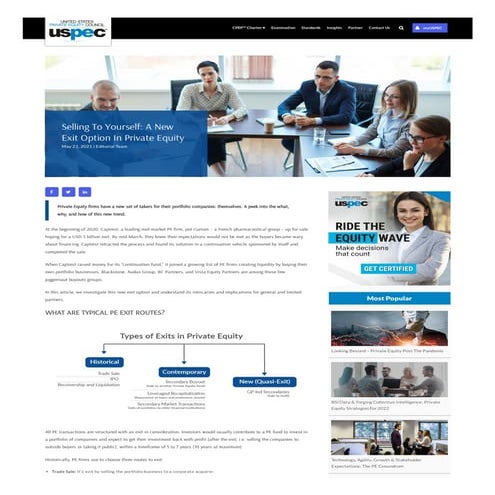 Selling to Private Equity Exit Strategies | PDF | Private Equity | Business Banking & Finance