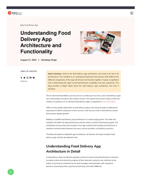 Food Delivery System - Food Delivery System | PPTX