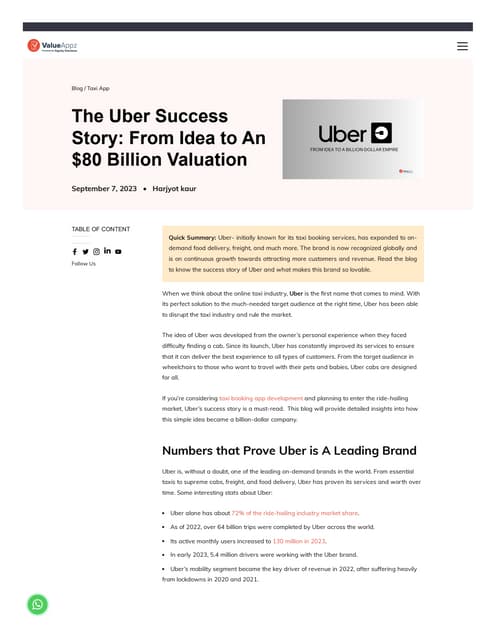 Uber story | PPT