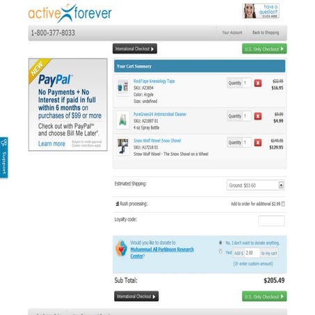 Www activeforever com_shoppingcart_aspx | PDF