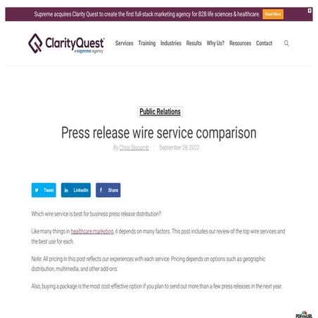 Press release wire service comparison | PPT