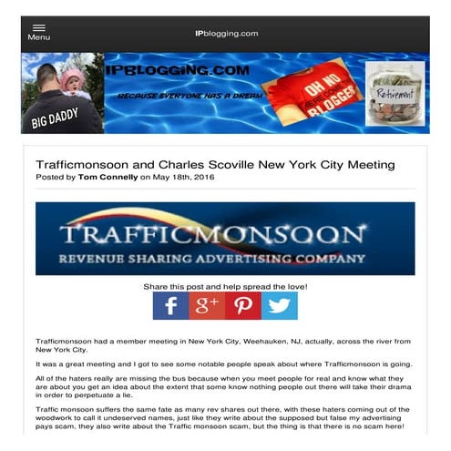 Trafficmonsoon and Charles Scoville New York City Meeting | PDF