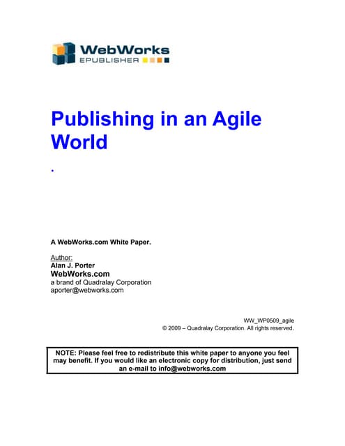 Publishing In An Agile World Pdf