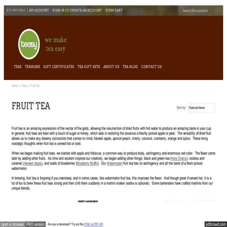 Fruit Tea | Loose Leaf Fruit Tea Leaves | TeasyTeas.com