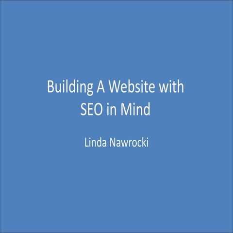 Building Website with SEO in Mind | PPTX
