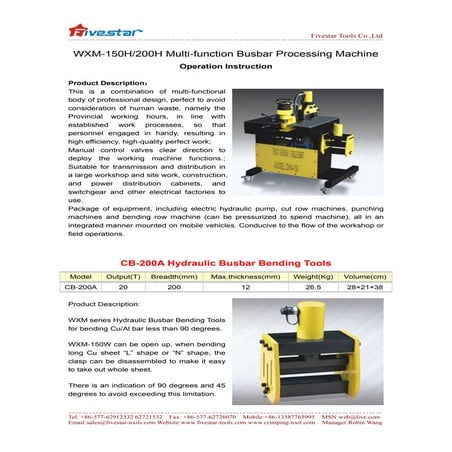Wxm series-multifunction-busbar-processing-machine | PDF