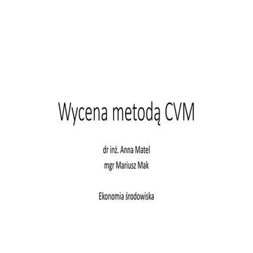 Wycena metodą CVM - cz.2 | PPTX