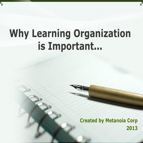 Why Learning Organization is Important | PPT