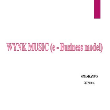 Wynk business model of online model details | PPTX