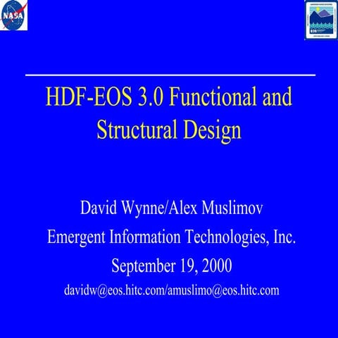 HDF-EOS 3.0 Functional and Structural Design | PPT