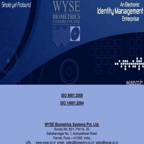 Sales Presentation on WYSE Biometrics System. | PPTX