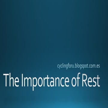 The importance of rest | PPT