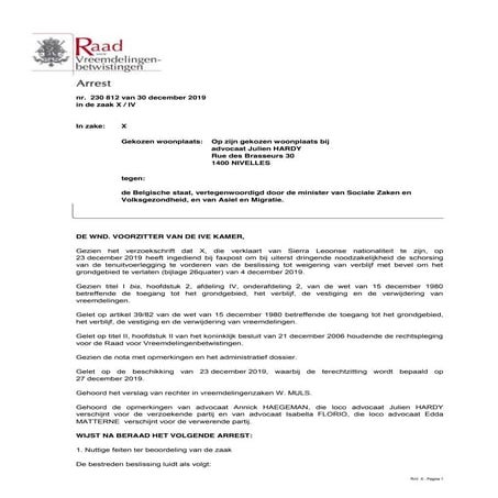 Uitgewezen HIV-besmette Sierra Leoner wil België niet verlaten | PDF | Law