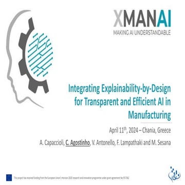 Integrating Explainability-by-Design for Transparent and Efficient AI in Manufacturing | PPTX