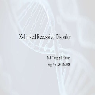 X linked recessive disorder | PPTX
