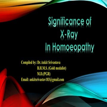 significance of X-Ray in Homoeopathy | PPS