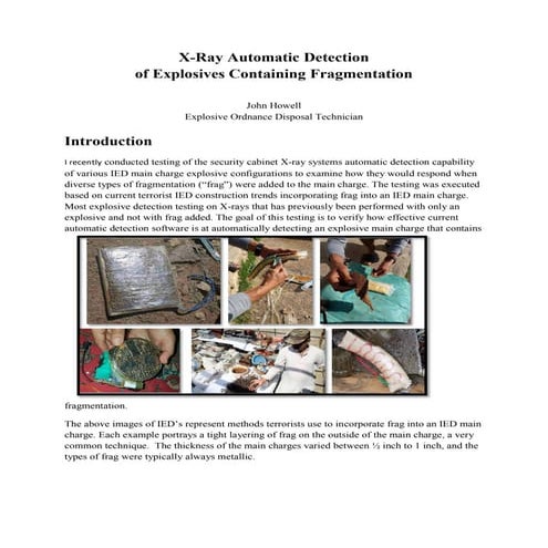 X ray auto detection of explosives with fragmentation | PDF