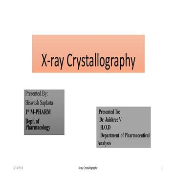 X ray crystallography | PPTX
