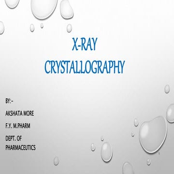 X ray crystallography | PPT