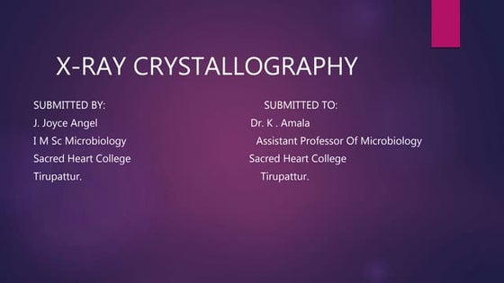 X ray crystallography | PPT