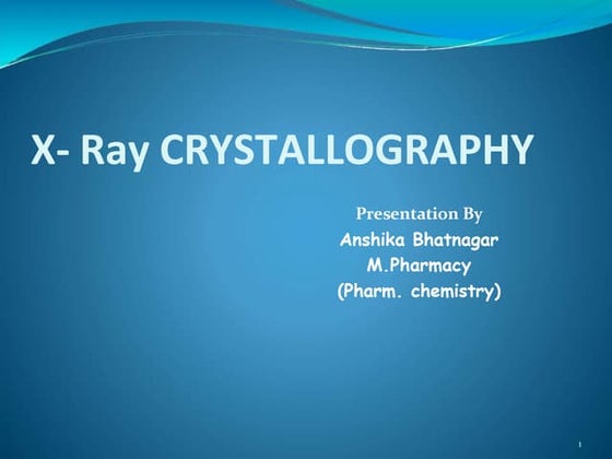 Xrd (X-ray Diffraction) presentation | PPT
