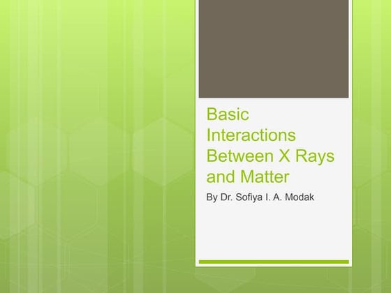 Interaction of radiation with matter | PPTX | Chemistry | Science