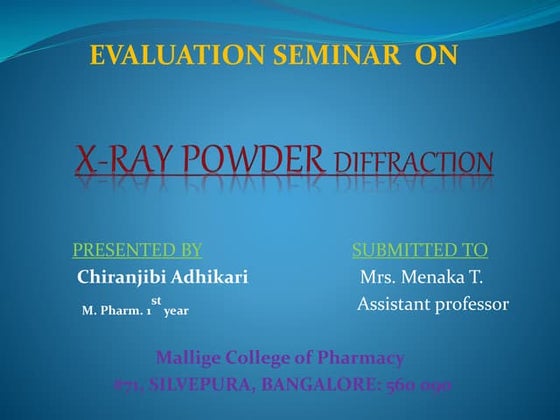 X Ray Powder Diffraction Ppt