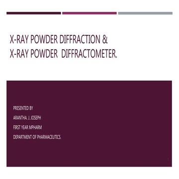X ray powder diffraction & | PPT