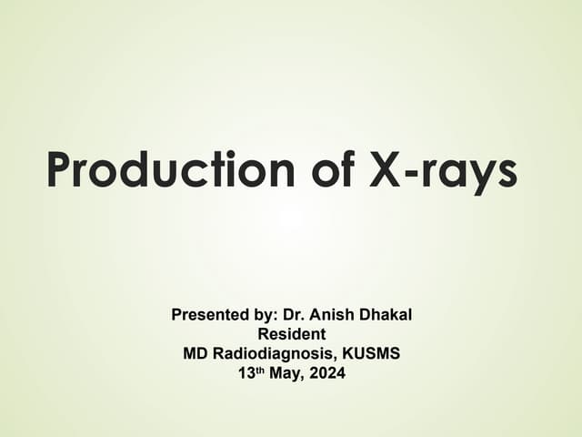 PARTS OF X-RAY TUBE | PPTX