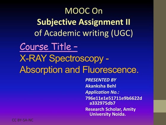 Basic Introduction of XANES and EXAFS | PPT