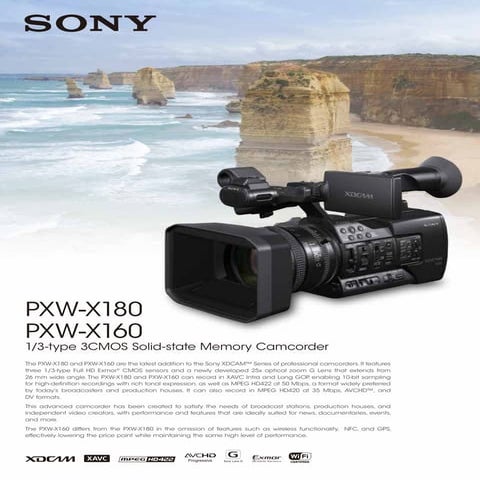 Sony PXW-X160 en PXW-X180 Camcorder | PDF