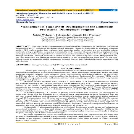 Management of Teacher Self-Development in the Continuous Professional ...