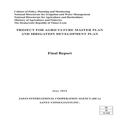 Project for agriculture master plan and irrigation development final ...