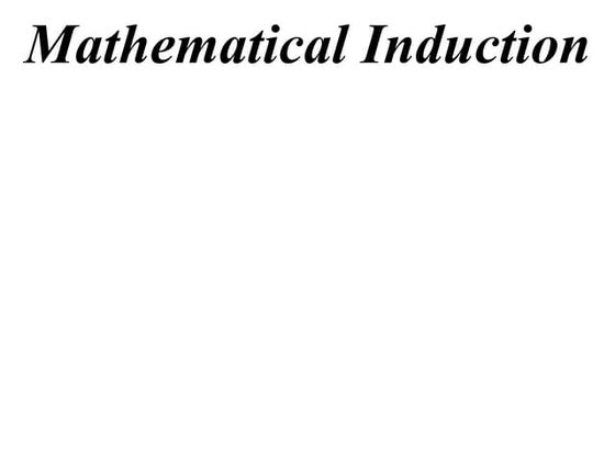 Principle of mathematical induction | PPTX