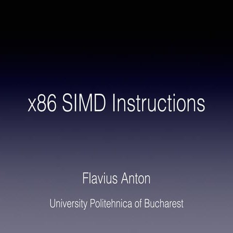 X86 Simd Instructions Pdf Computing Technology And Computing