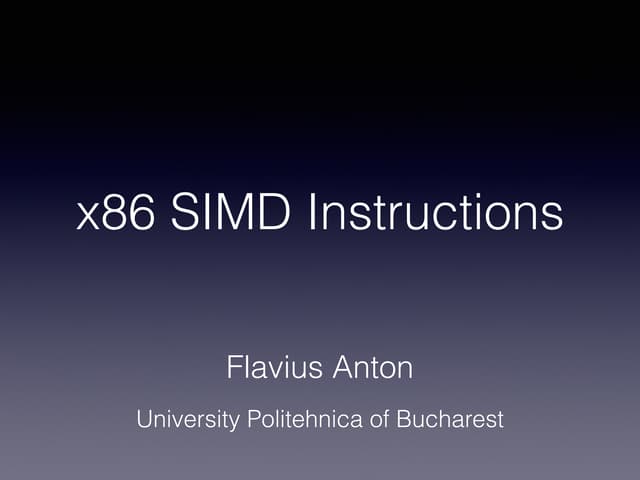 X86 Simd Instructions Pdf Computing Technology And Computing