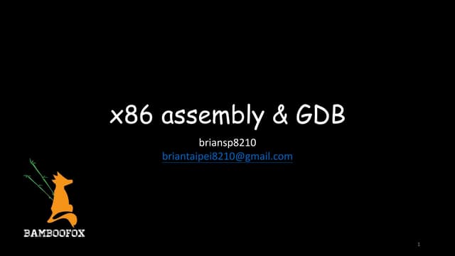 X86 Assembly And Gdb Ppt 1860