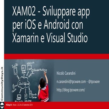 Sviluppare app per iOS e Android con Xamarin e Visual Studio | PPT