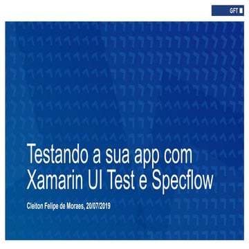 Xamarin UI Test + Specflow TDC | PDF