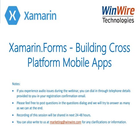 Xamarin.Forms - Building Cross Platform Mobile Apps | PPTX