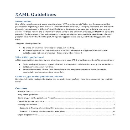 Xaml Guidelines Draft0 | DOCX