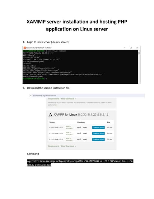 Xammp Server Installation And Hosting Php Application On Linux Server Pdf