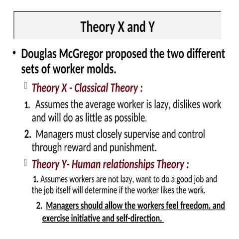 X and Y and Management Sciences Theories | PPT