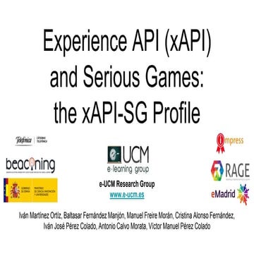 xAPI Application Profile for Serious Games | PPTX