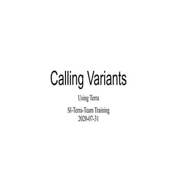Calling Variant with FireCloud-Terra | PPT