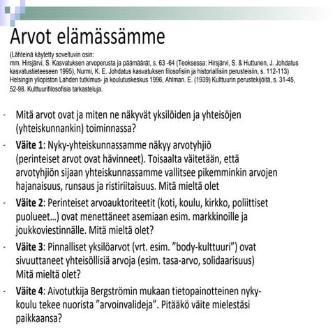 Arvot ja tavoitteet | PPT